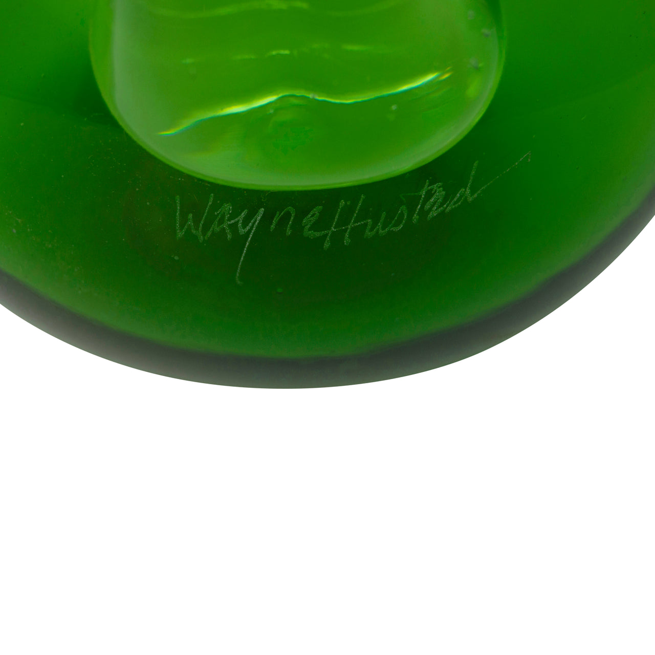 Vintage Blenko Wayne Husted Green Round Pitcher | The Hour Shop