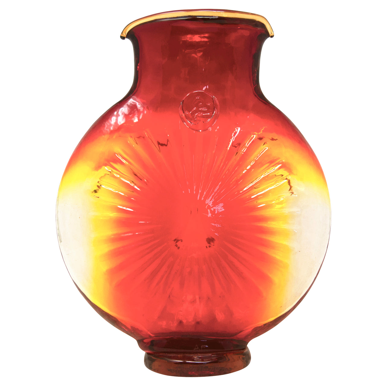 Blenko Wayne Husted Amberina Sun Face Pitcher | The Hour Shop