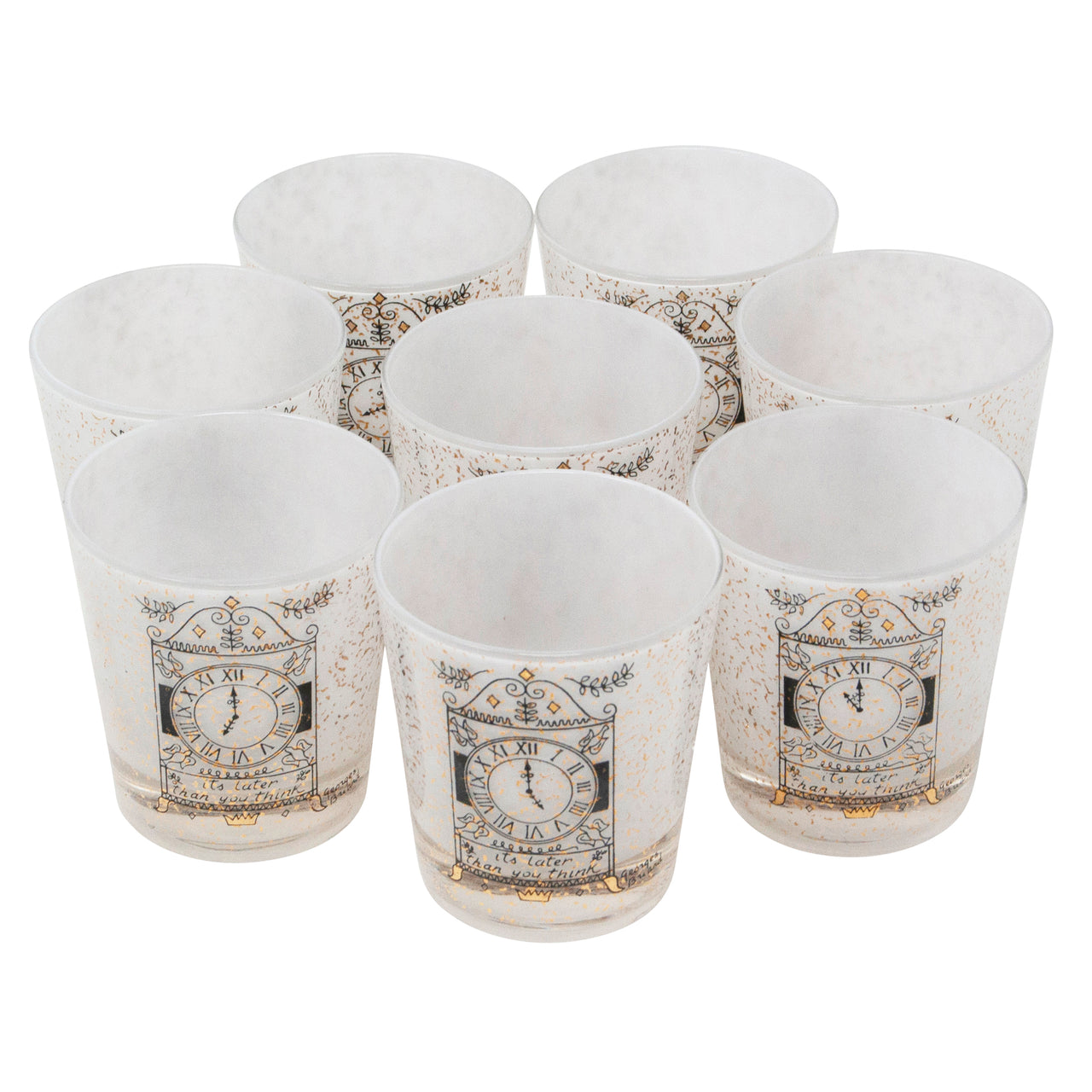 Vintage Georges Briard Encased Clocks Rock Glasses | The Hour Shop