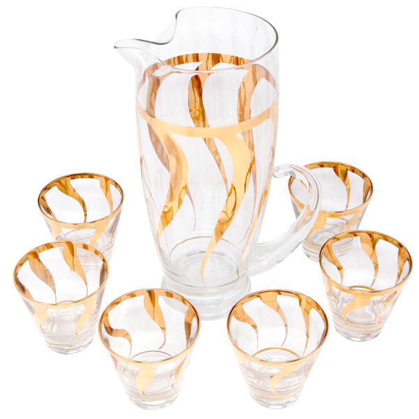 Vintage Gold Ribbons Cocktail Pitcher Set | The Hour Shop