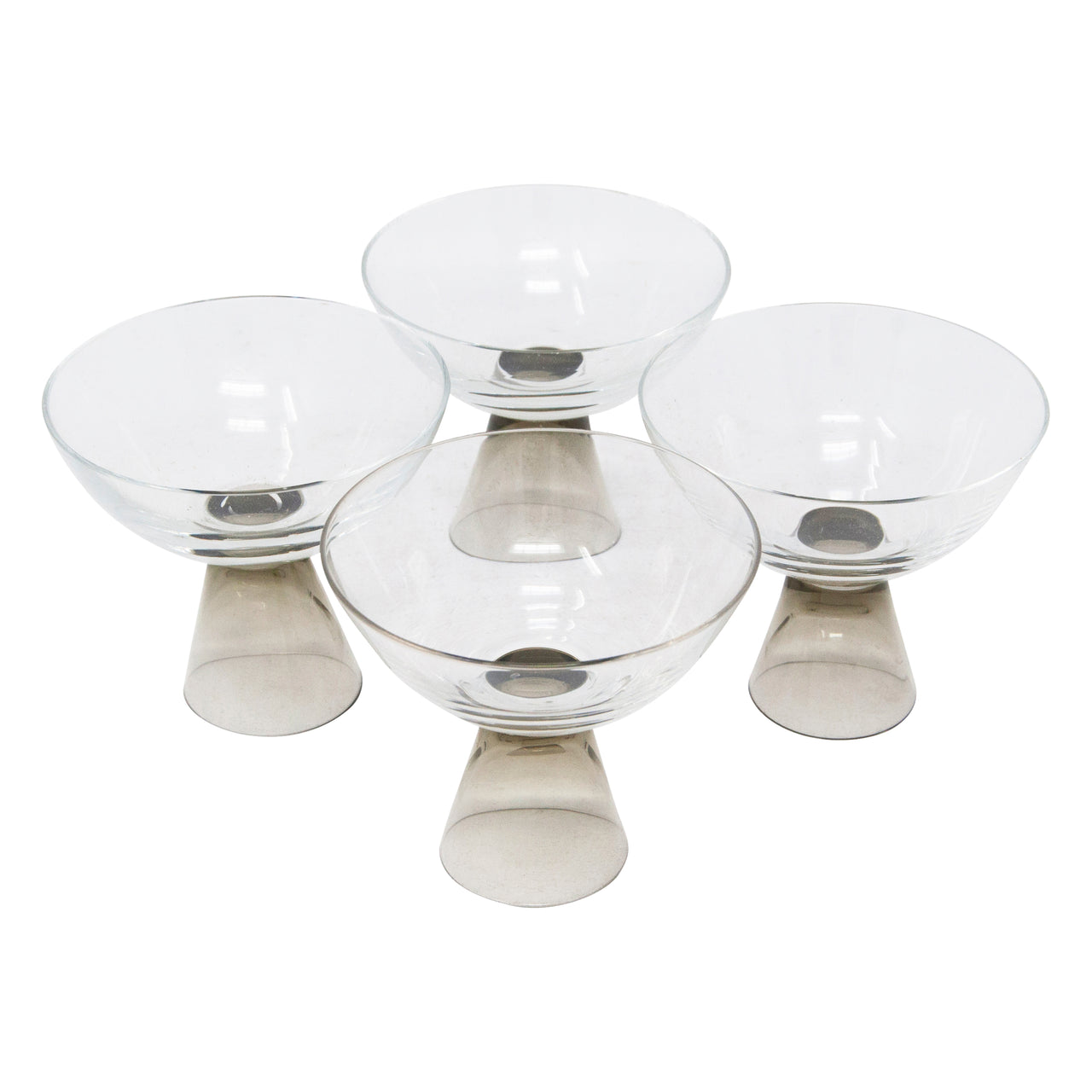 Vintage Rosenthal Fortuna Smoke Glass Coupe Glasses | The Hour Shop