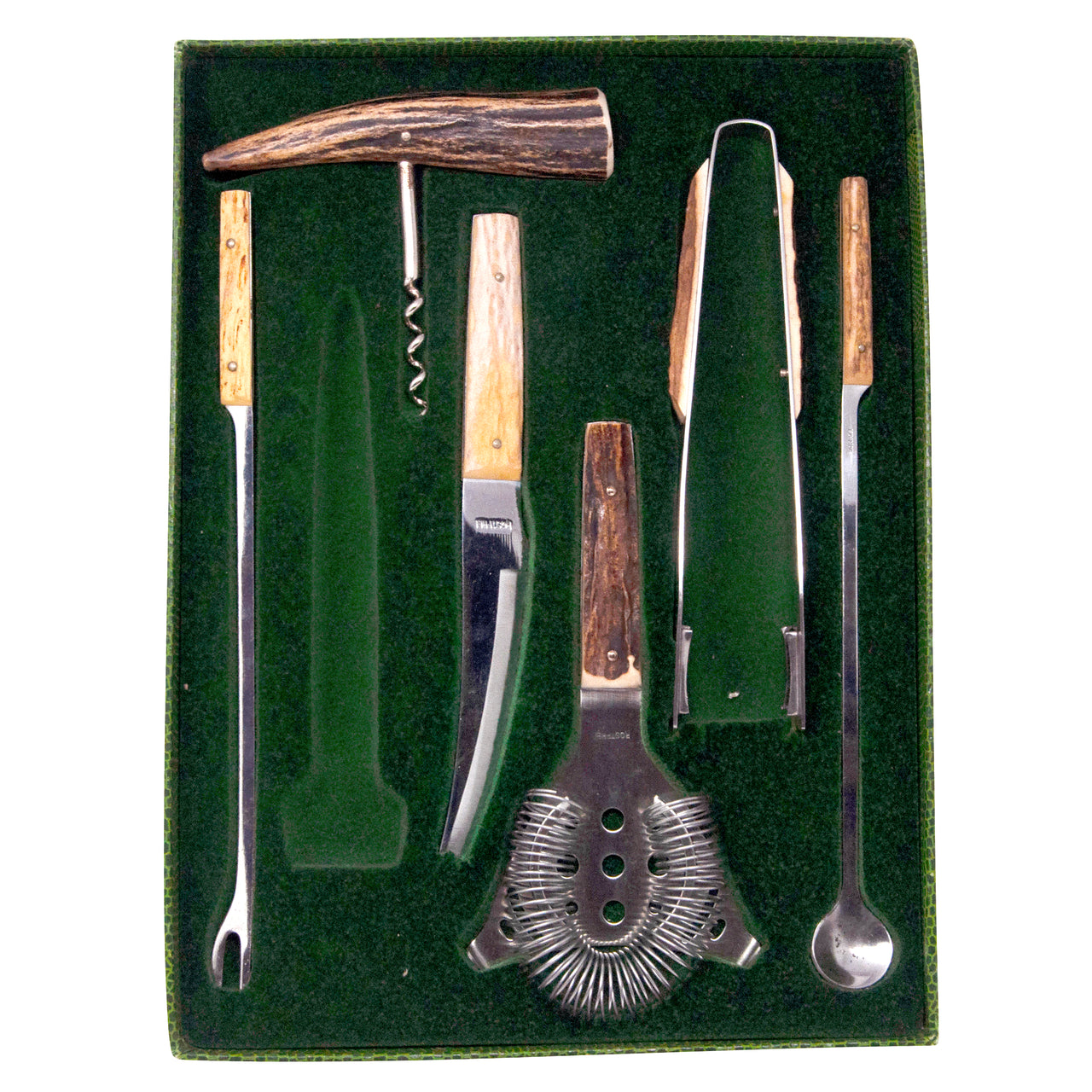 Rostfrei 6 Pc. Stag Handle Stainless Bar Tool Set | The Hour Barware