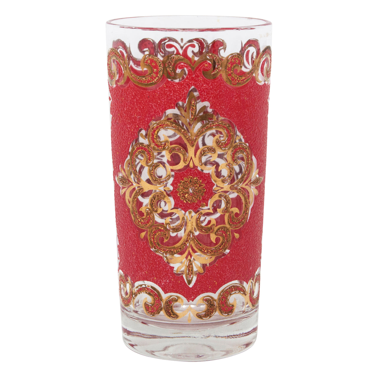 Vintage Starlyte Gold & Red Collins Glasses | The Hour Shop