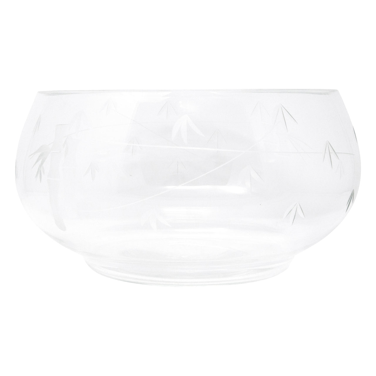 Vintage Noritake Clear Glass Etched Bamboo Punch Bowl Set | The Hour