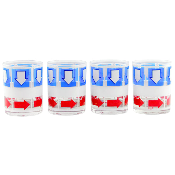 Red White & Blue Arrow Rocks Glasses | The Hour Shop Vintage Barware