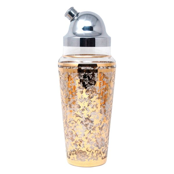 Vintage Gold Floral Cocktail Shaker Set | The Hour