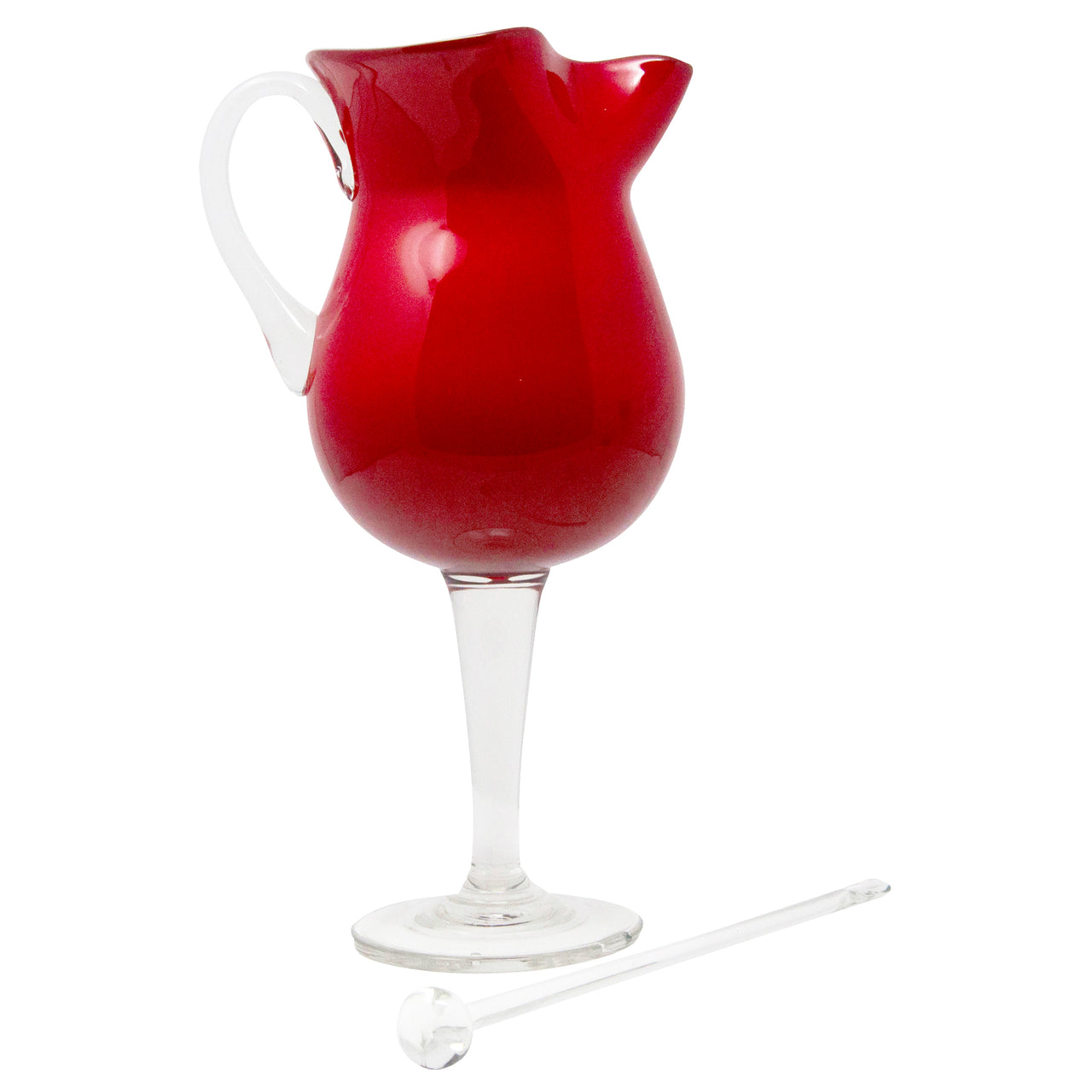 Carlo Moretti Red Cased Glass Cocktail Pitcher Set