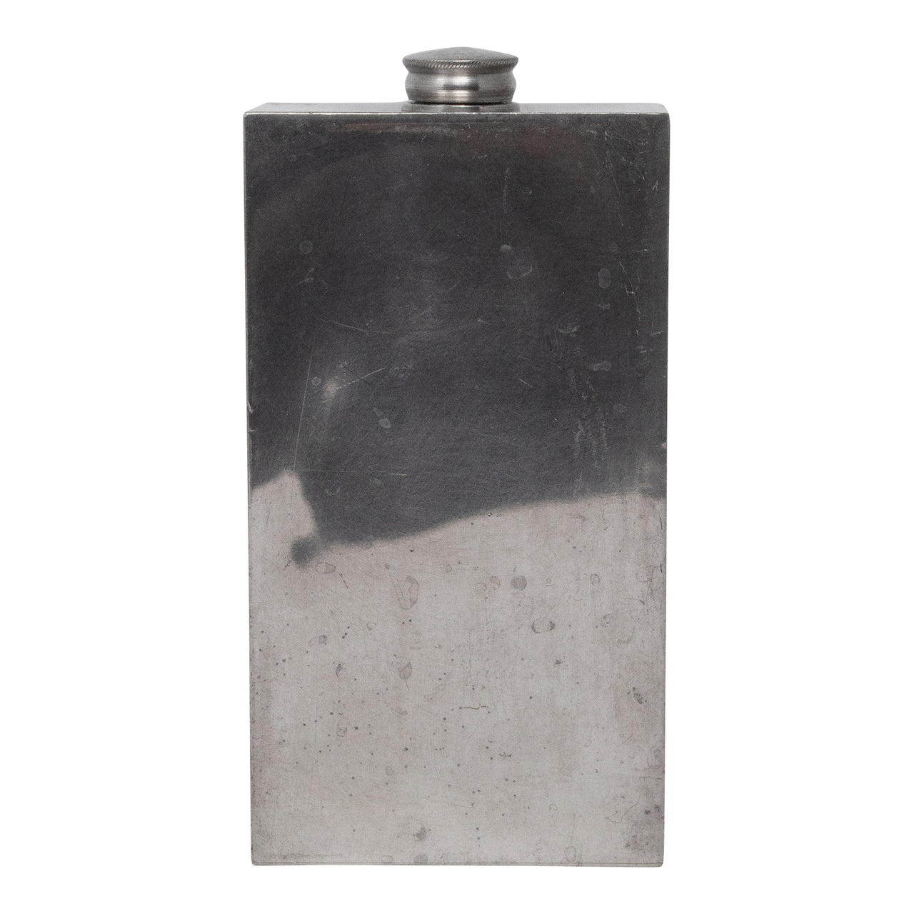 Vintage English Pewter Block Rectangular Flask | The Hour Shop