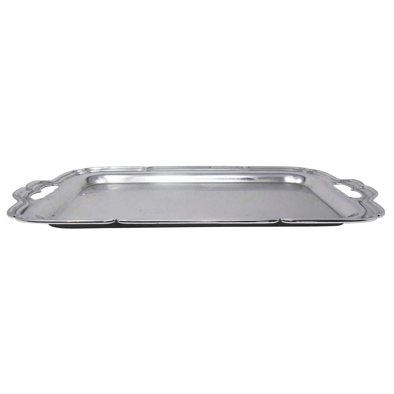 Vintage Scalloped Edge Chrome Rectangular Tray | The Hour Shop