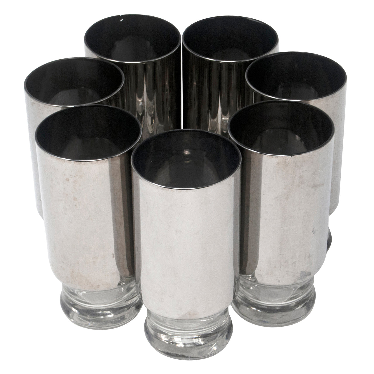 MCM Vintage Mercury Coated Footed Collins Glasses | The Hour Shop