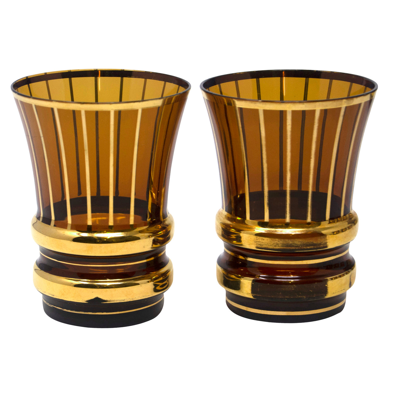 Vintage Brown Amber & Gold Cocktail Pitcher Set | The Hour