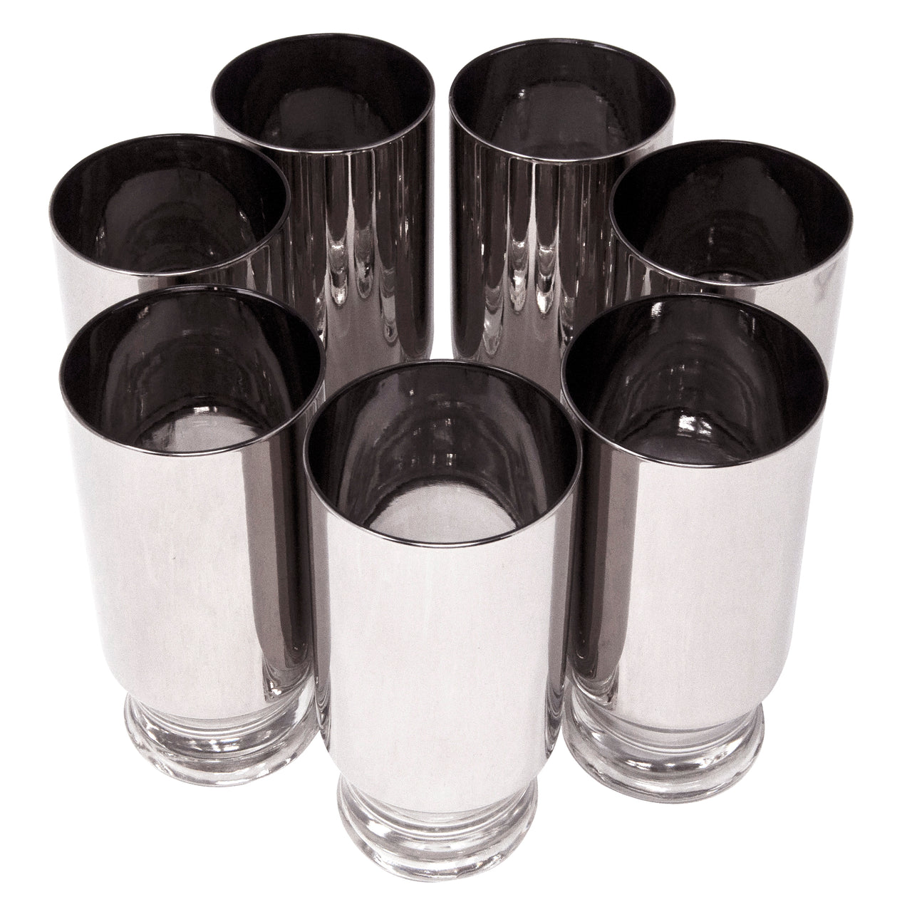 Vintage Mercury Coated Footed Collins Glasses | The Hour Shop
