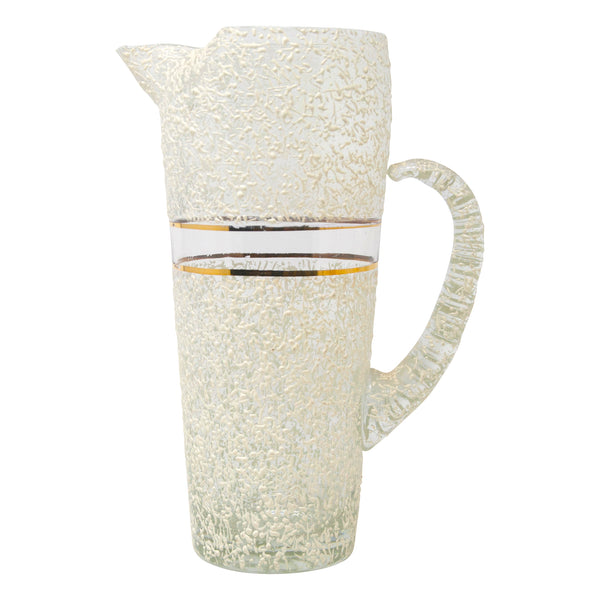 Vintage West Virginia Glass White Splatter Cocktail Pitcher Set | The Hour